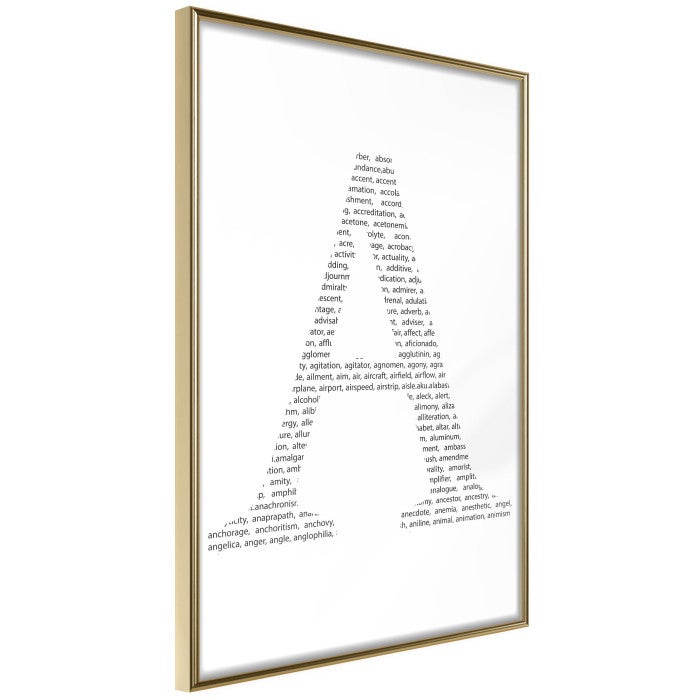 Affiche Murale Encadrée "Capital A" 21 x 30 cm Or | Leroy Merlin