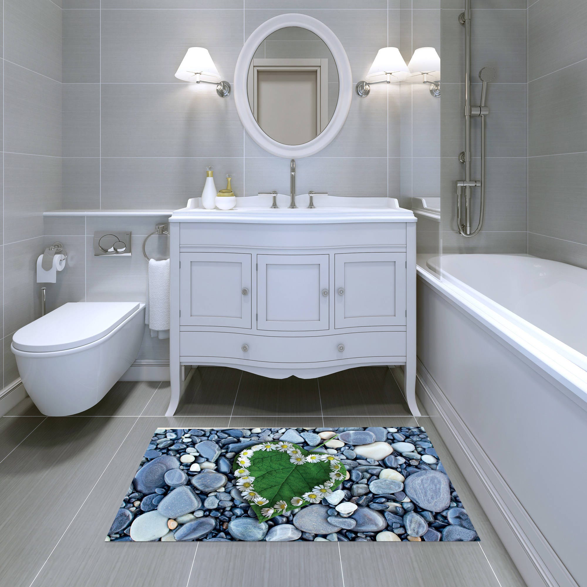 Tapis de salle de bain, 100% Made in Italy, Tapis antitache avec ... Tapis de salle de bain, 100% Made in Italy, Tapis antitache avec ...