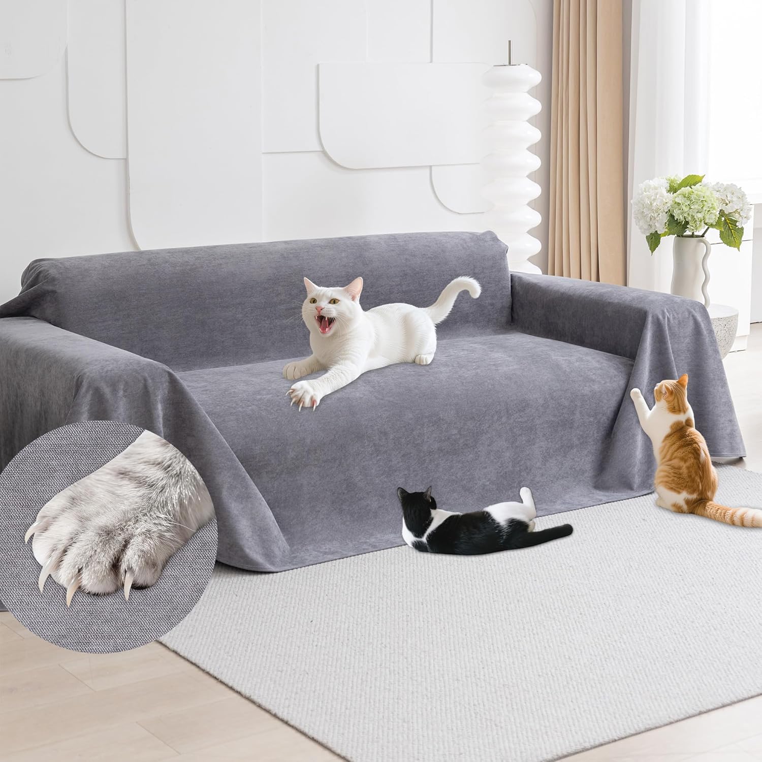 Loiion Protection Canapé 2 Places 300x180cm Gris, Imperméable Anti ...