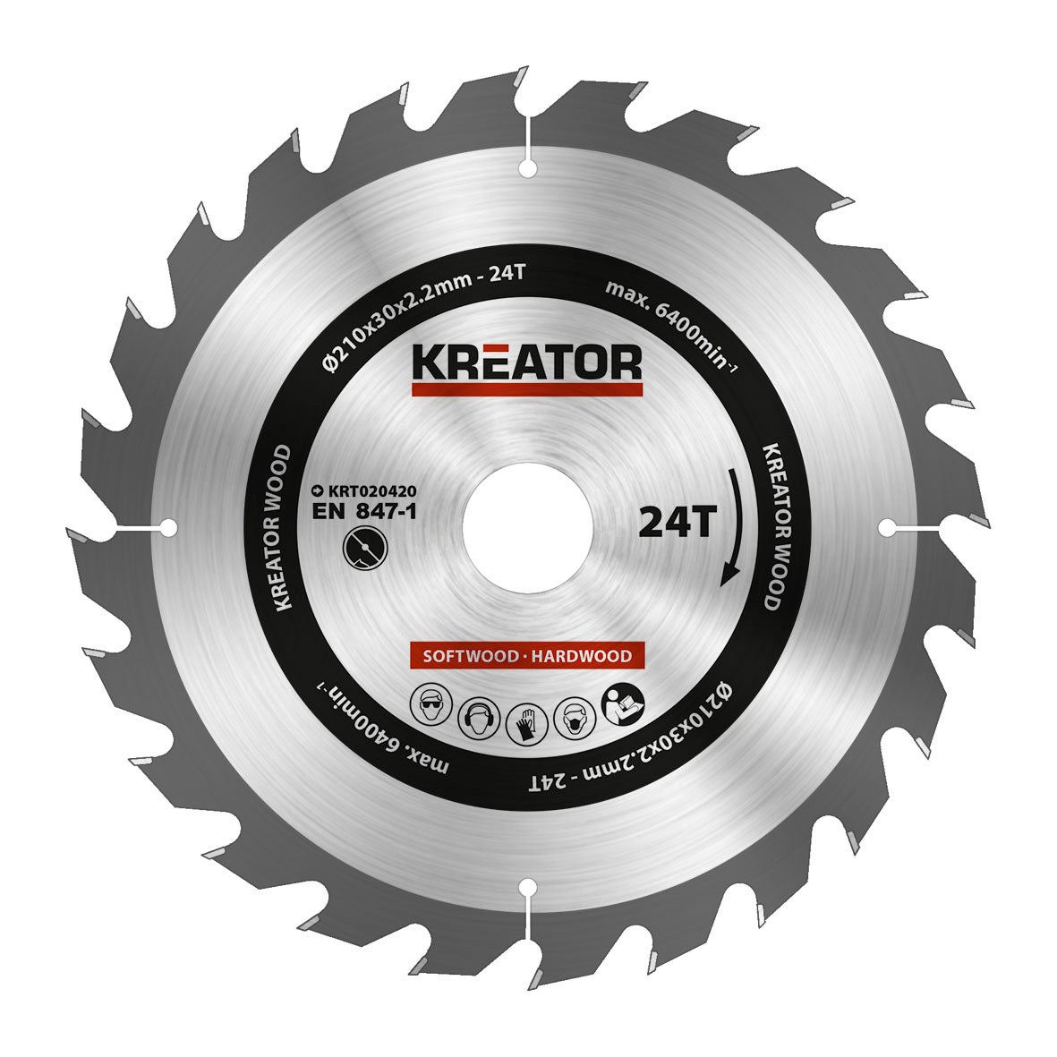 Kreator KRT020420 Disco de sierra circular para madera 210mm 24 dientes ...