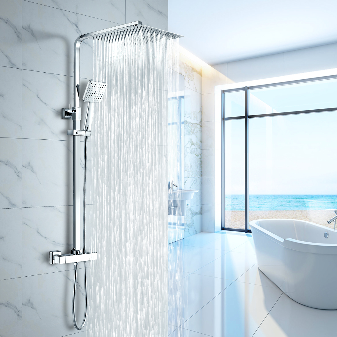 Heilmetz Colonne Douche Thermostatique douche de pluie set barre de ...