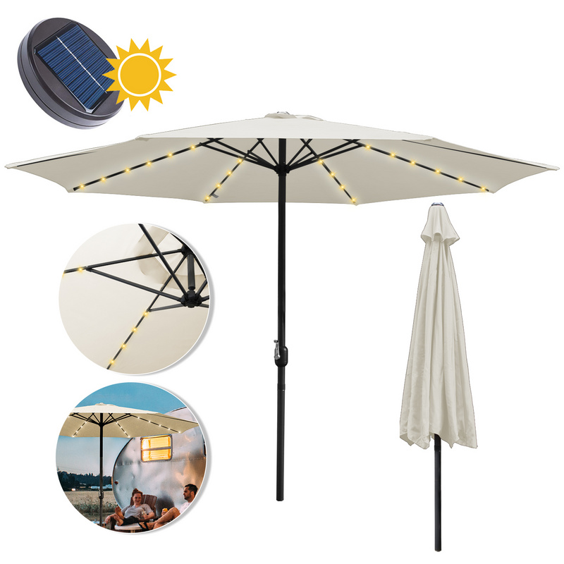 Parasol inclinable 2.7/3.5m avec housse de protection UPF 50+,3.5m ...