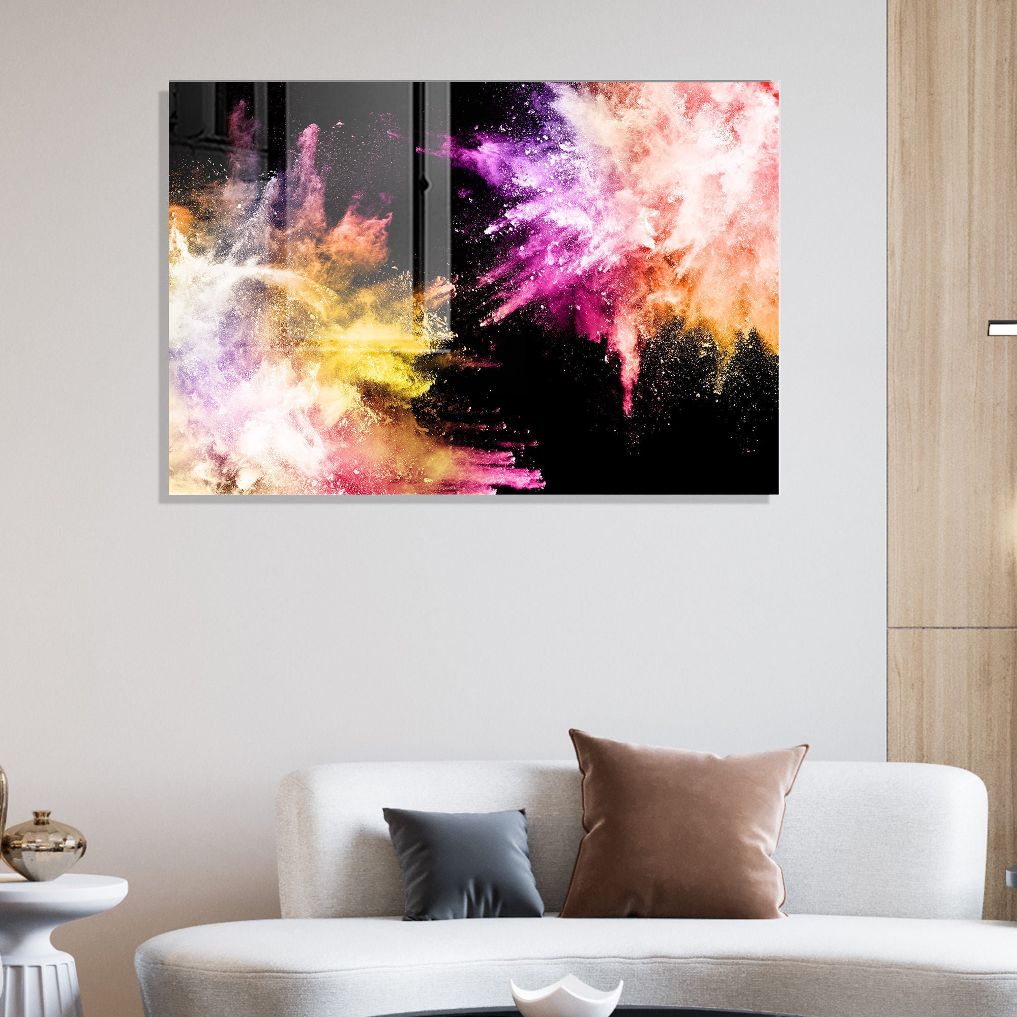 Élégant tableau en verre trempé, 70 x 100 cm, 100 % verre trempé (4 mm ...