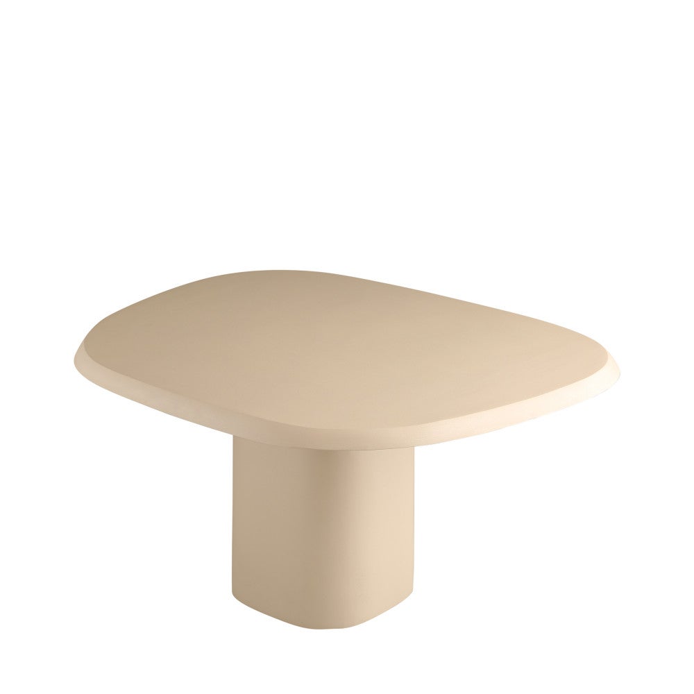 Lecce - Table basse en aluminium 71x57cm - Blanc ivoire | Leroy Merlin