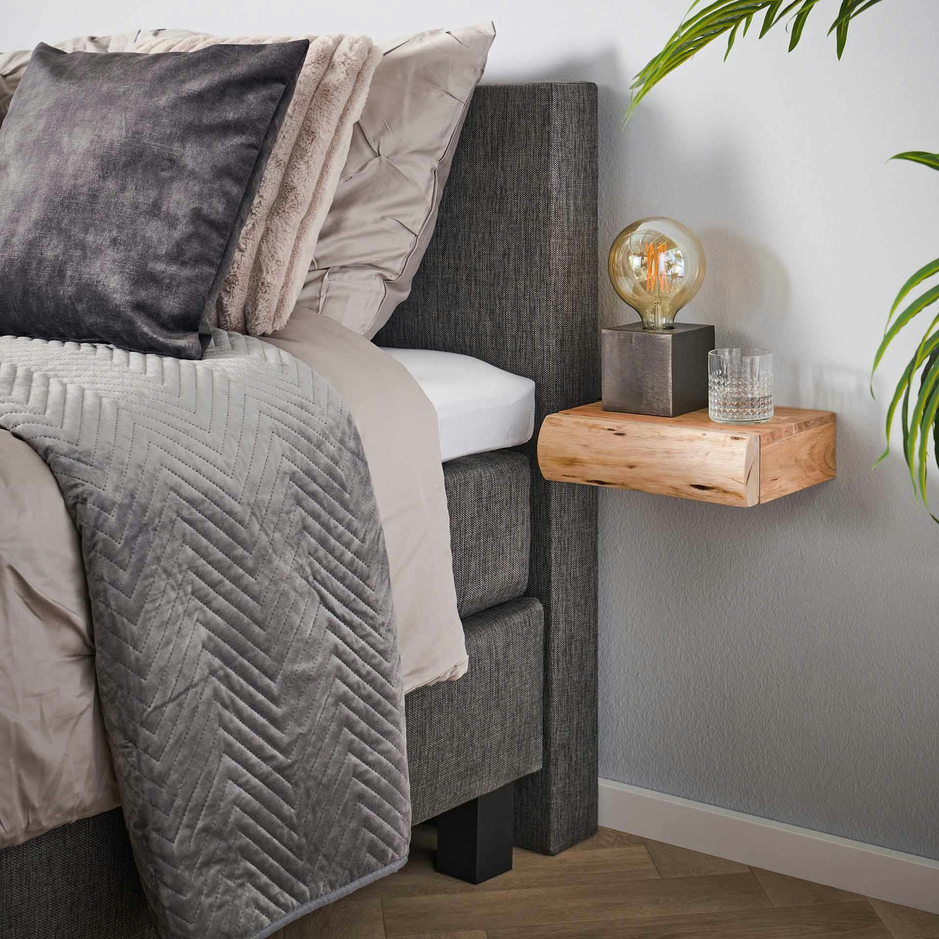 Petite table de chevet murale en bois clair 1 tiroir (lot de 2 ...