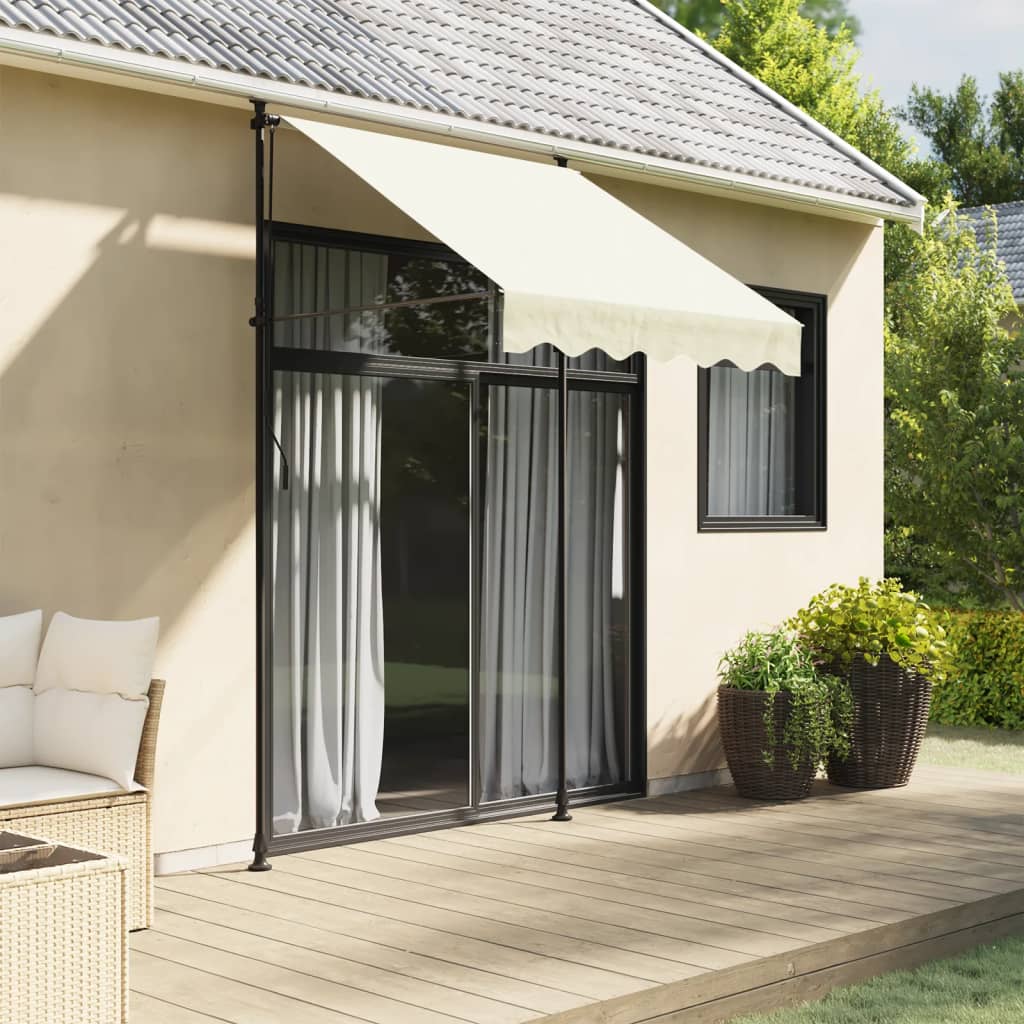 Auvent rétractable | Store banne | Marquise Brise-soleil crème 150x150 ...