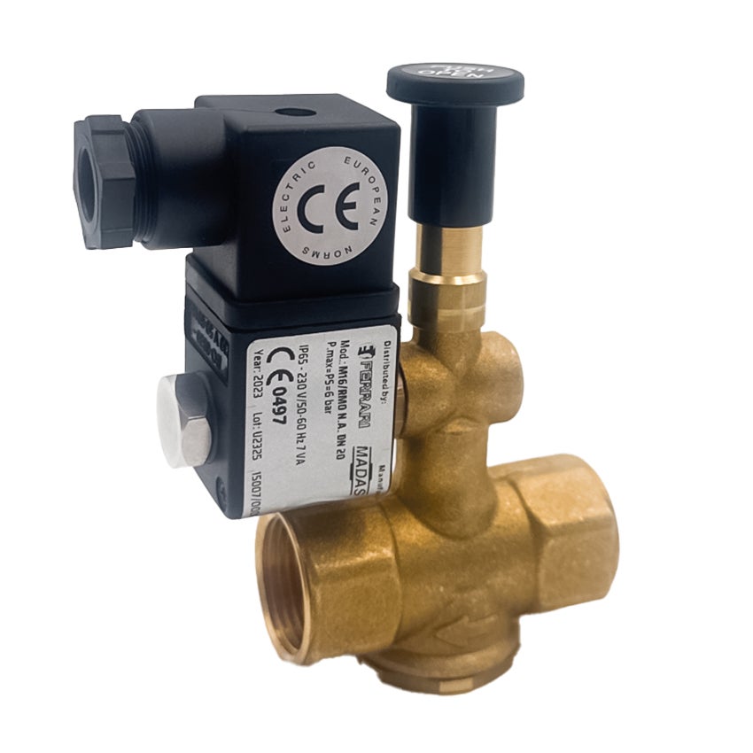 Electrovanne manuelle de gaz ouverte pour réarmement dn20-3/4 "ff pe ...