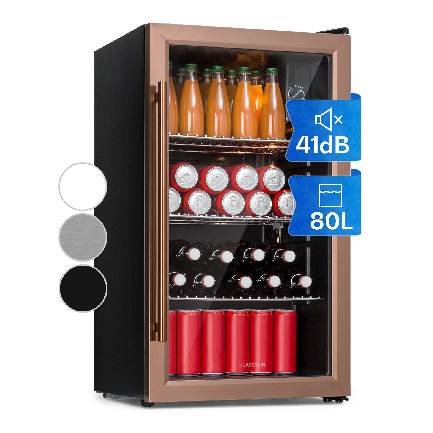 Klarstein Mini Frigo de 80L pour Boissons, Frigo Silencieux, Mini Bar ...
