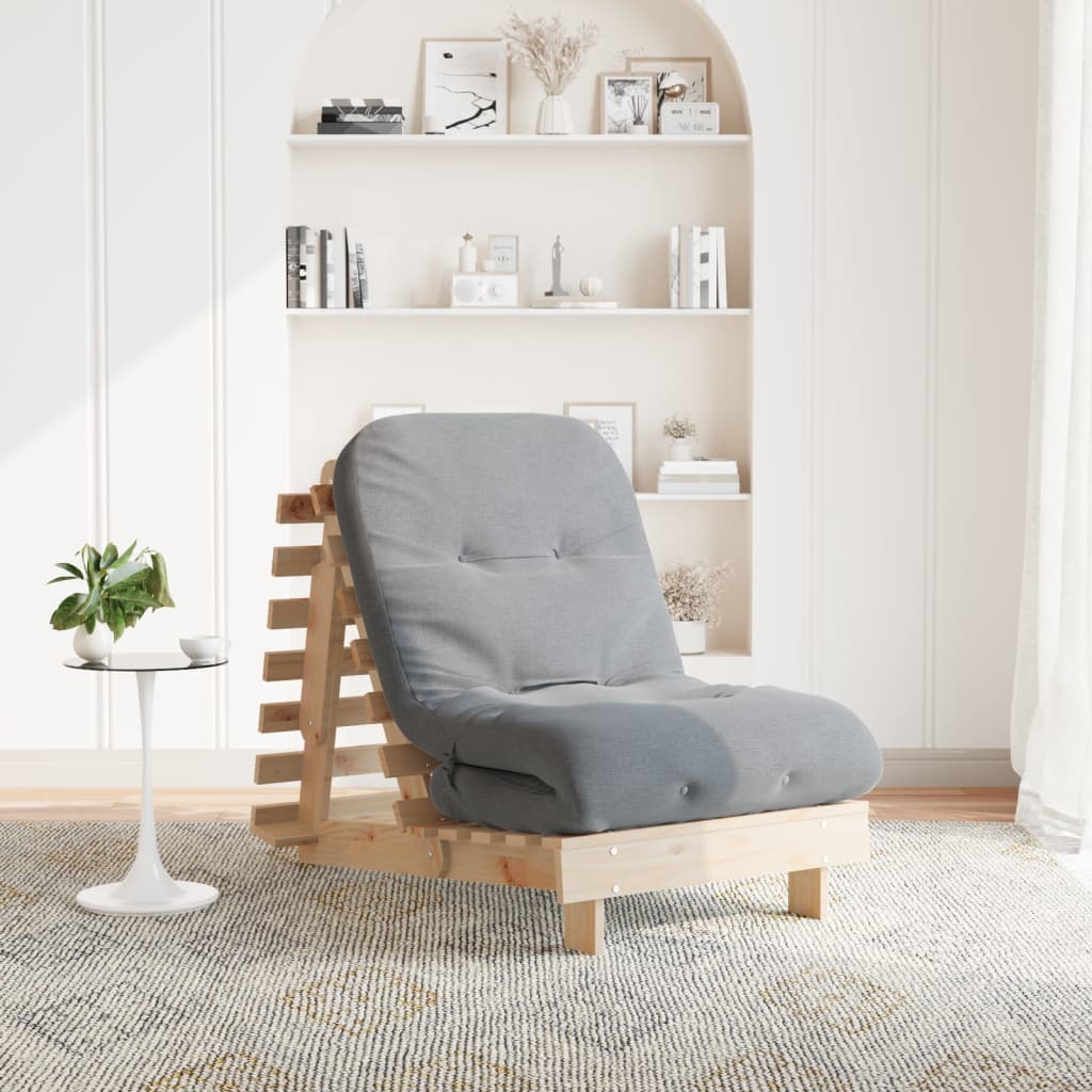 Maison Exclusive - Futón sofá cama con colchón madera maciza de pino ...