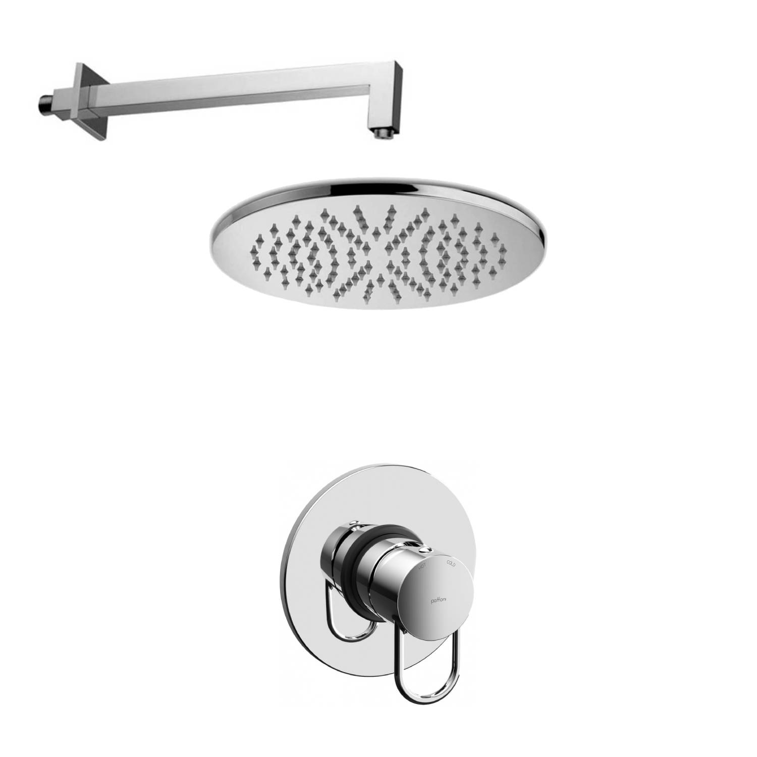 Ensemble pomme de douche Master ronde et bras de douche carré avec ...