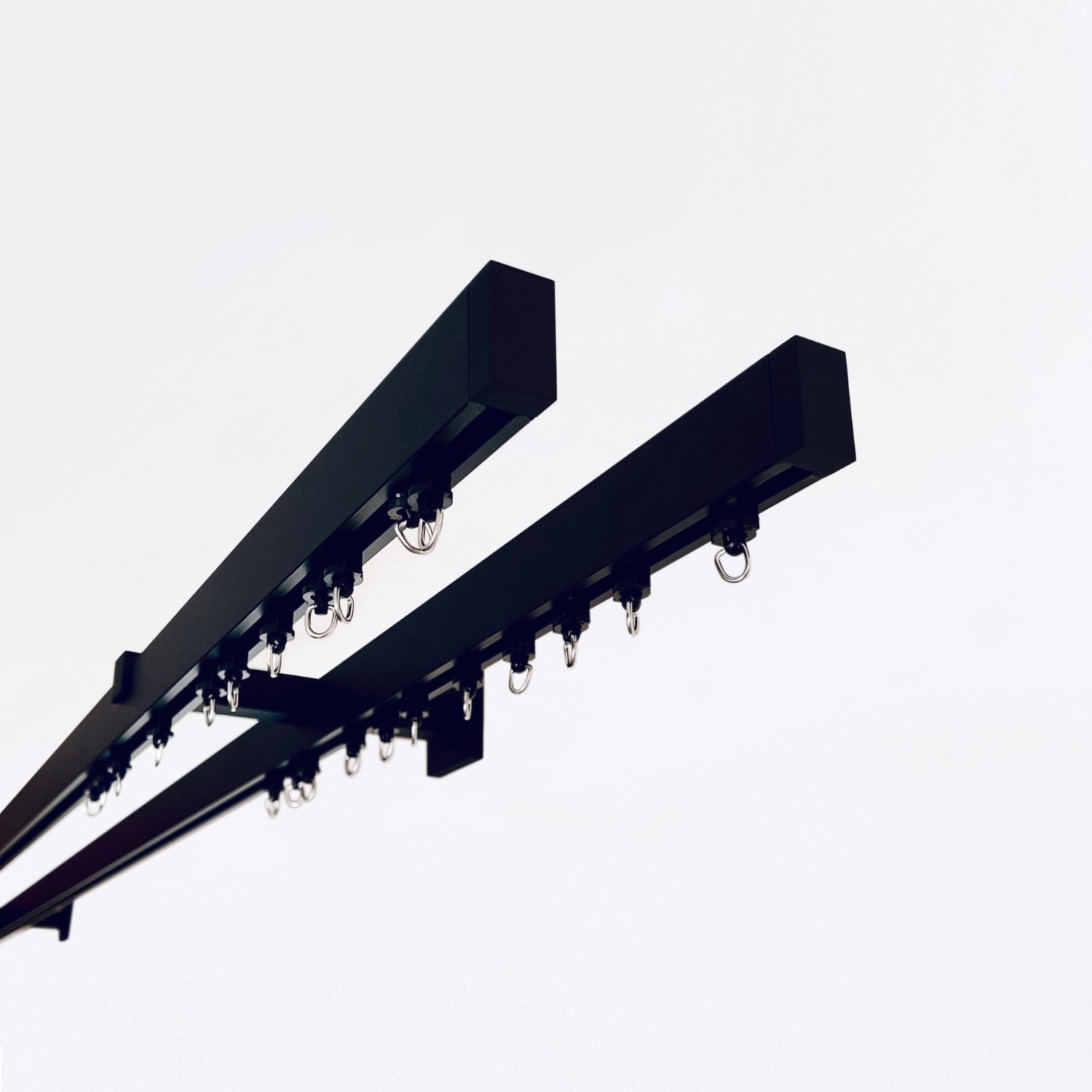 520 cm – Rail pour Rideaux Double Noir Mat Wellmira, Fixation Murale ...