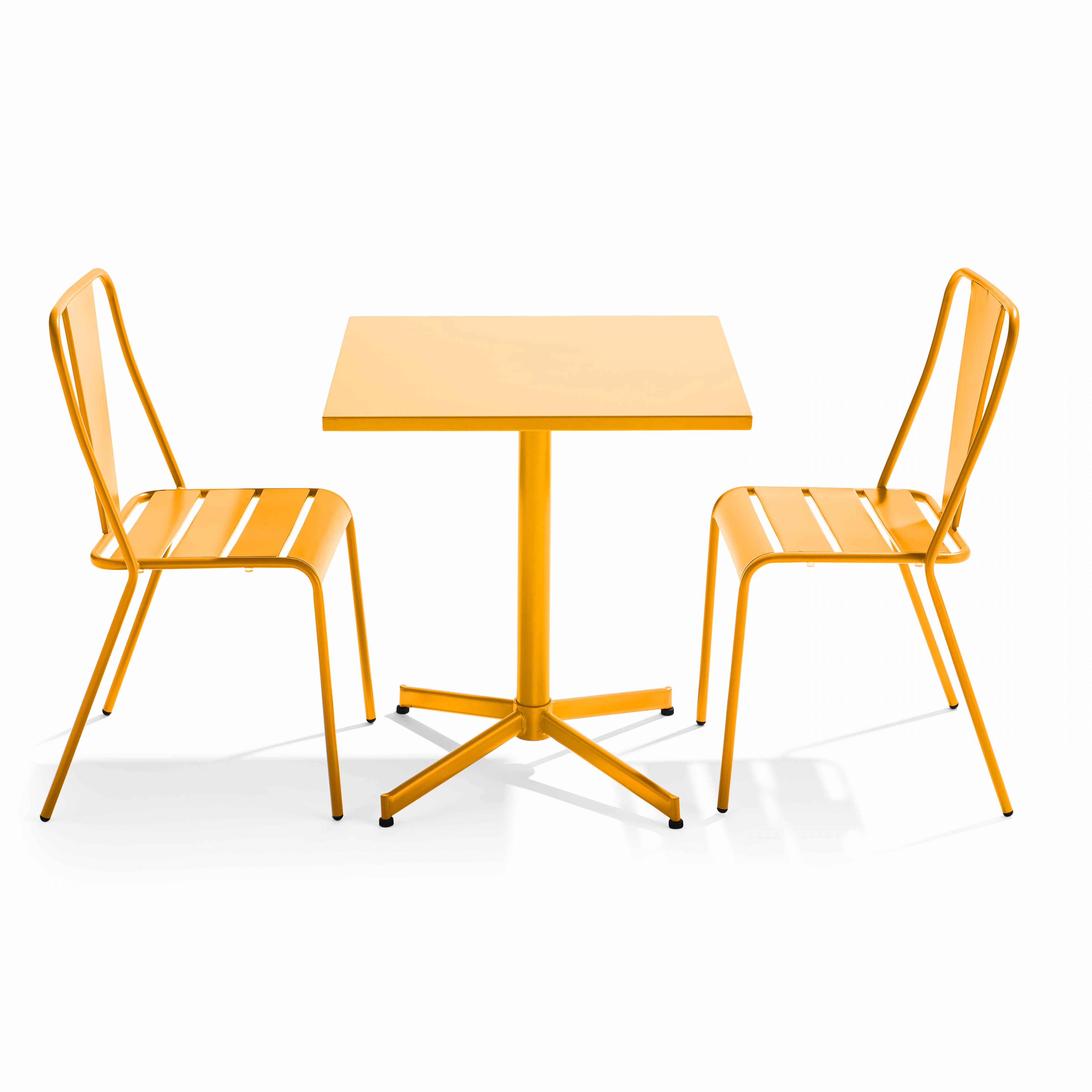 Ensemble table inclinable de jardin et 2 chaises jaune , Palavas ...
