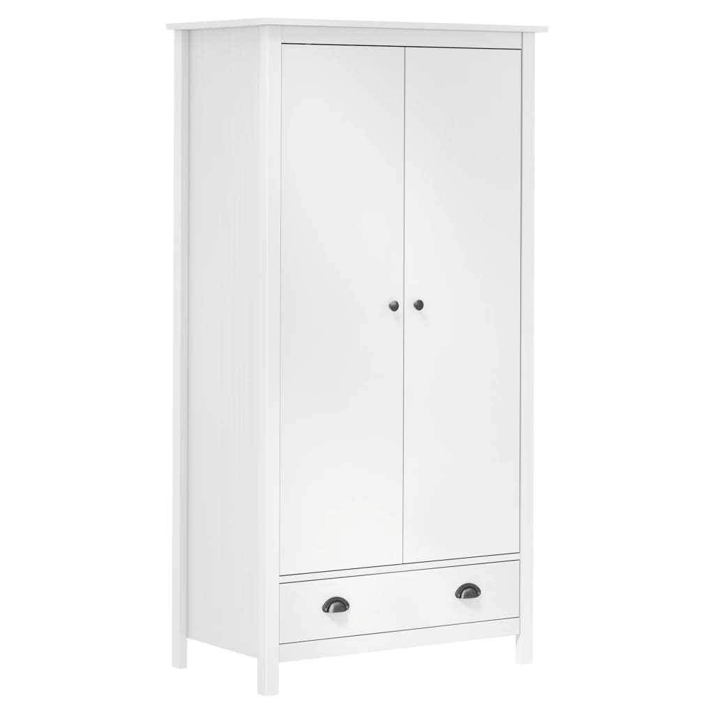 Garde-robe à 2 portes Hill Blanc 89x50x170cm Bois de pin solide | Leroy ...