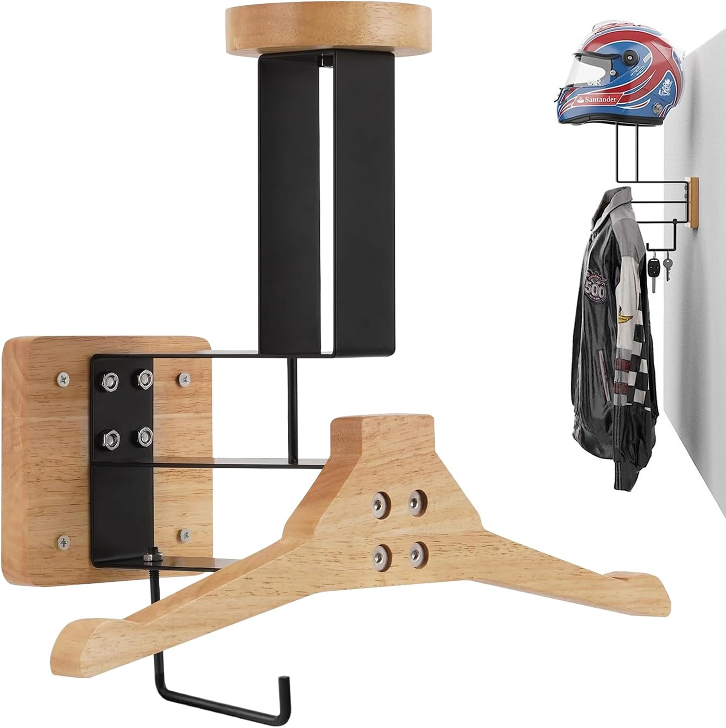 Porte Casque Moto Mural, Support Casque Moto avec Crochet ...