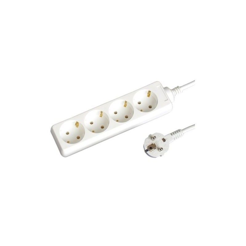 Base múltiple 4 enchufes 3m de cable blanca GSC 0000018 | Leroy Merlin
