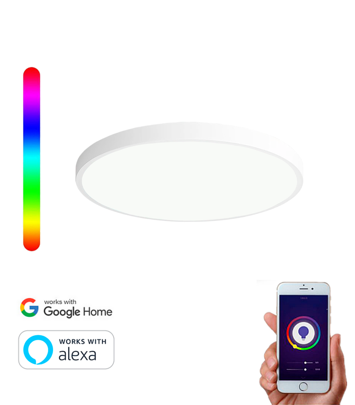 Plafón WiFi Inteligente Circular Smartfy RGBW 24W Compatible con Alexa ...