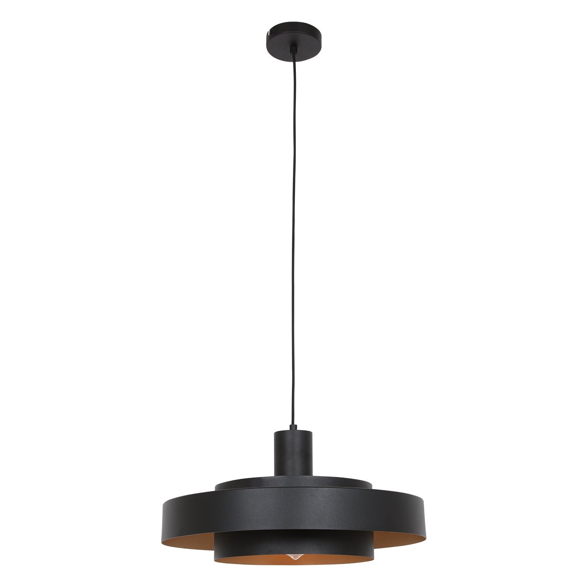Anne lighting suspension Flinter - noir - métal - 0.5 - E27 (grande ...