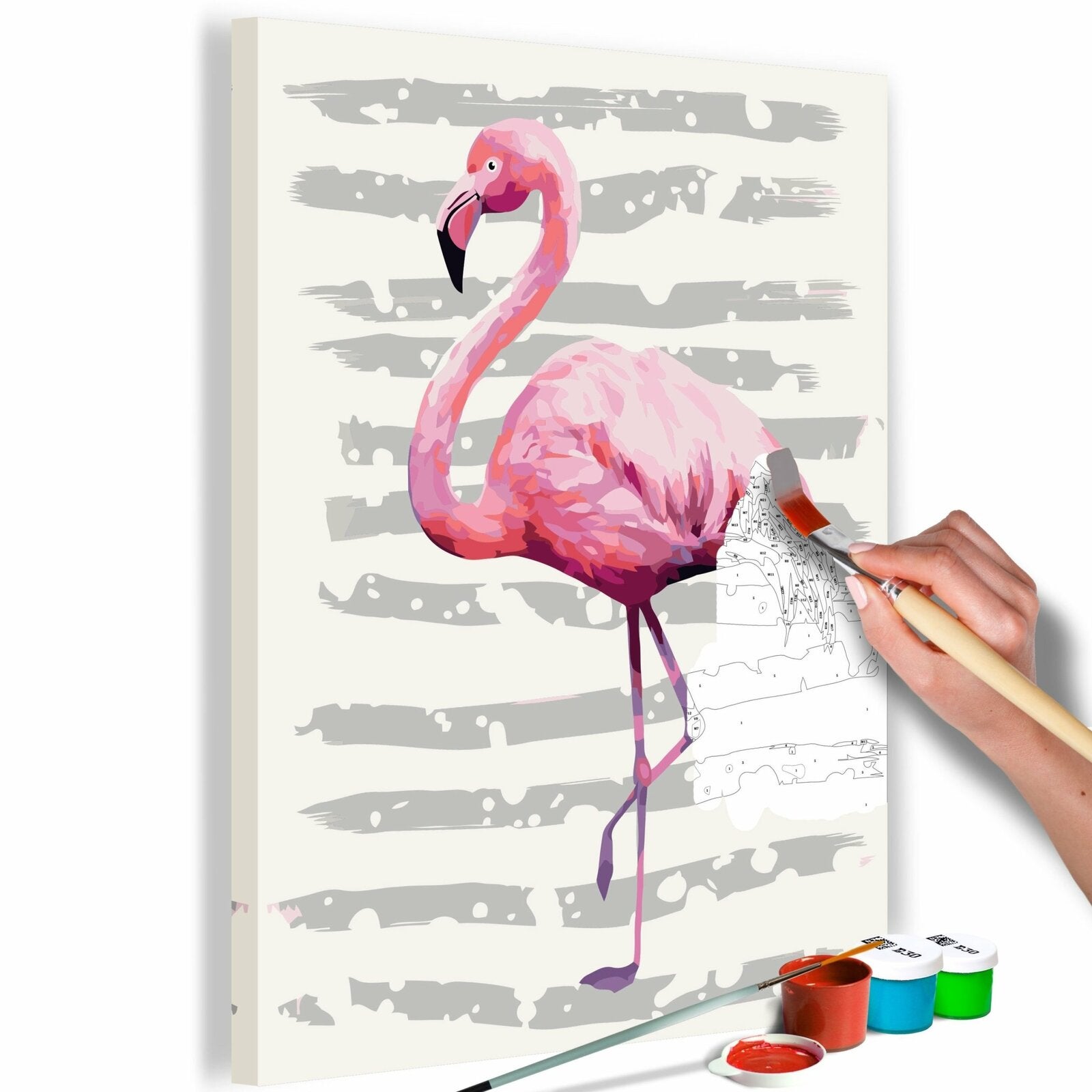 Toile à Peindre Flamant Rose Élégance 40 x 60 cm Rose et Gris | Leroy ...