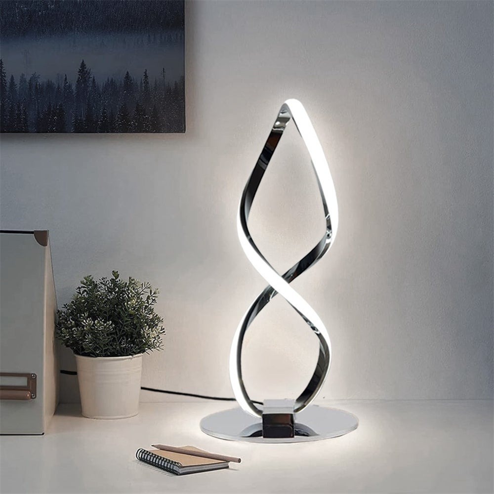Lampe de table moderne avec bouton LED en spirale tricolore, lampe de ...