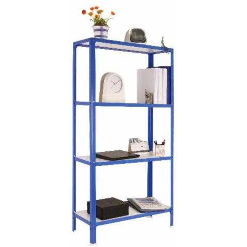 Étagère métallique sans vis SIMONHOME CLICK WOOD PLUS 4/300 BLEU/BLANC. | Leroy Merlin