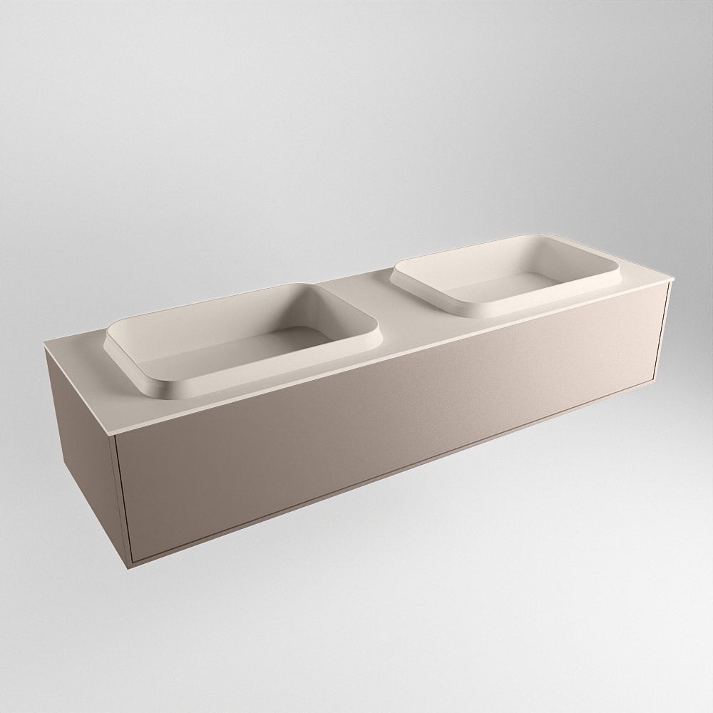 MONDIAZ ERIN 150cm mueble de baño color Smoke con 1 cajón. con Lavabo ...