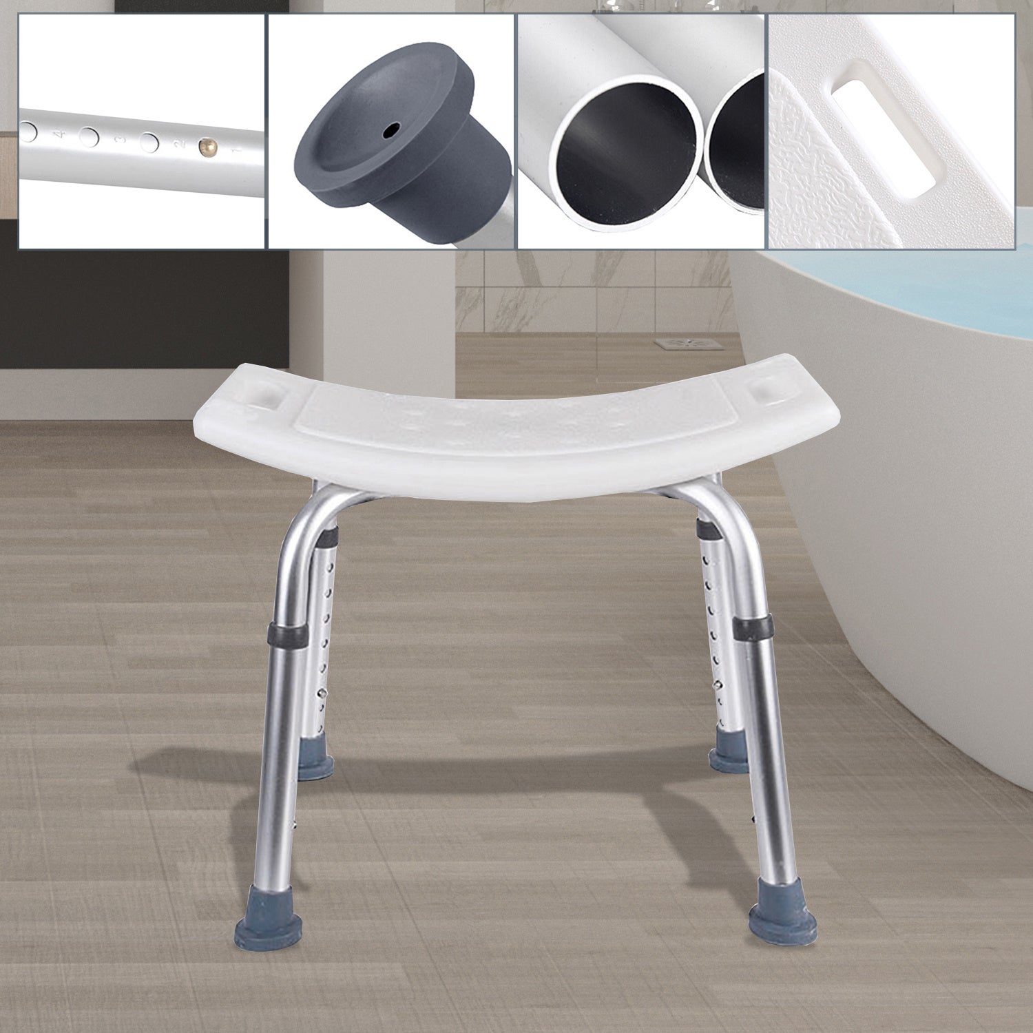 Tabouret de douche carré léger, montage rapide, usage douche et ...