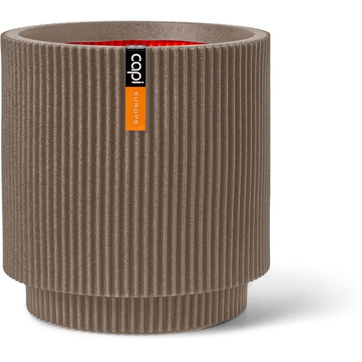 CAPI EUROPE Groove NL jardinière cylindrique taupe chaud 36 x 38 cm ...