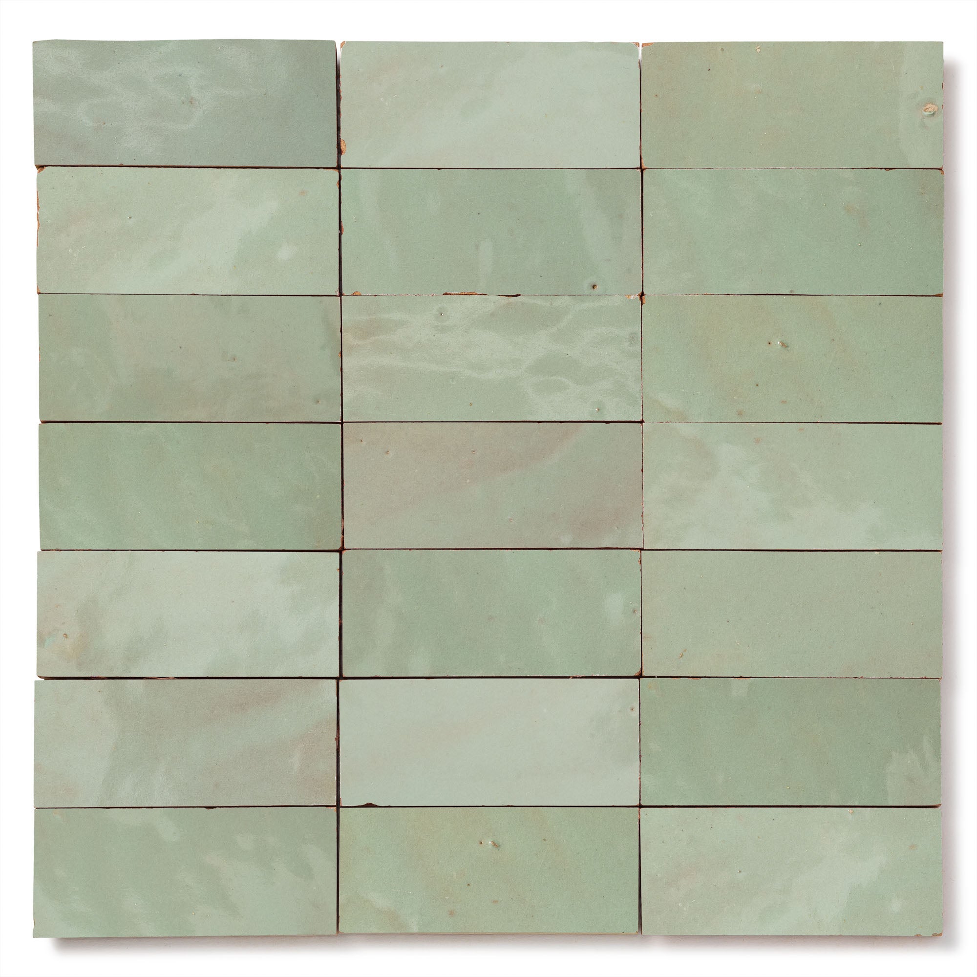 Zellige Marocain Artisanal Véritable - Vert Tilleul 4,2x10 cm ...