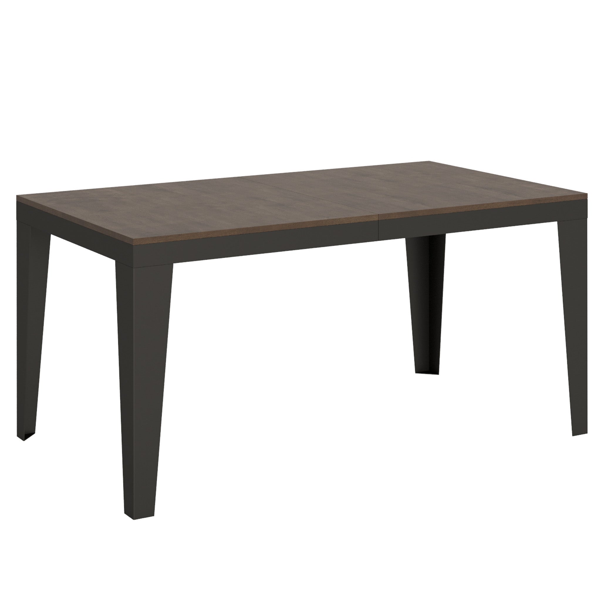 Table extensible 90x160/420 cm Flame Evolution Noyer cadre Anthracite | Leroy Merlin