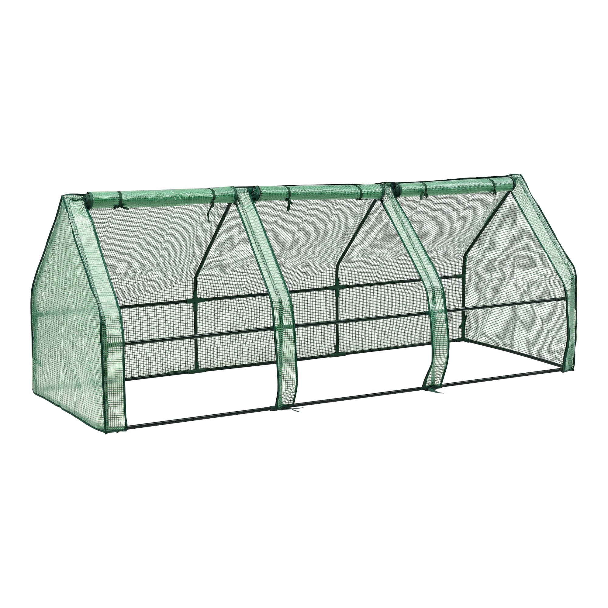 Châssis de jardin à 3 fenêtres en acier et polyéthylène 240 x 90 x 90 ...