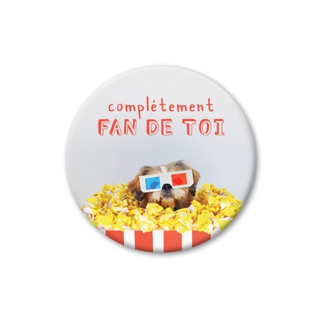 Magnet chien Complètement fan de toi 5,50cm | Leroy Merlin