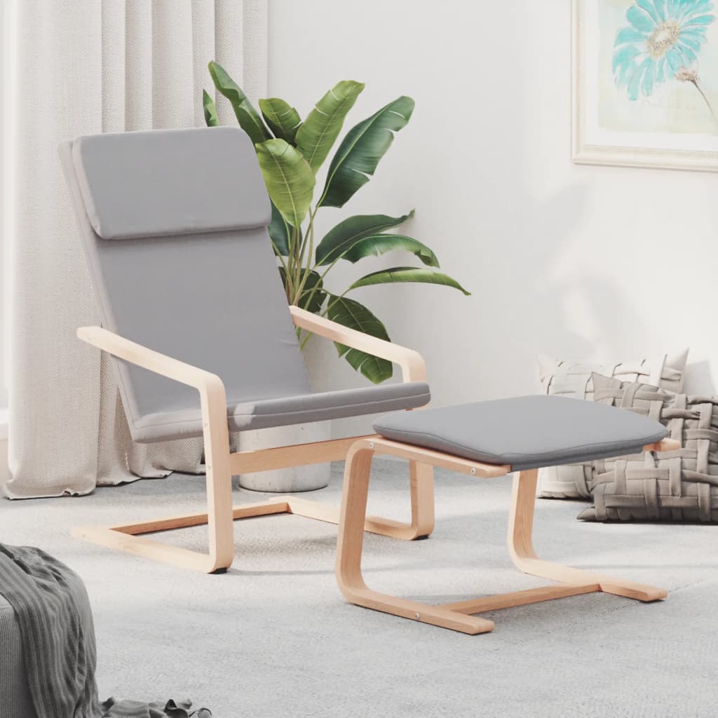 Maison Exclusive - Chaise de relaxation avec repose-pied Gris clair ...
