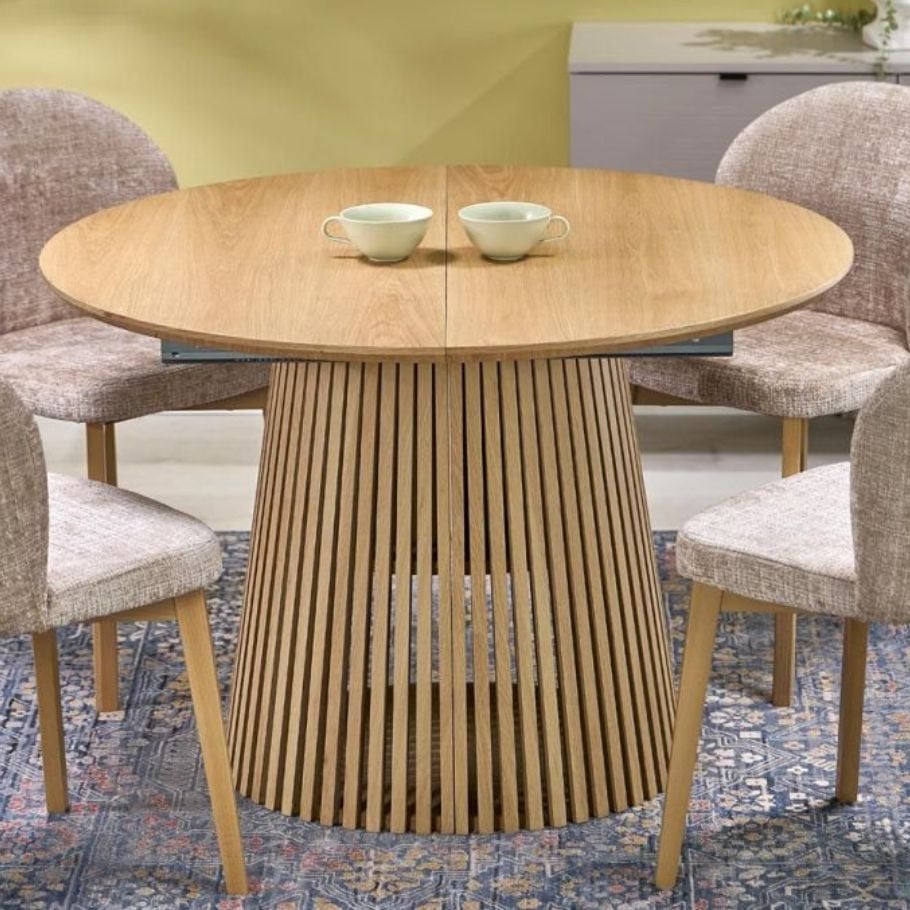 Table de salle à manger ronde extensible avec tasseaux UTAH | Leroy Merlin