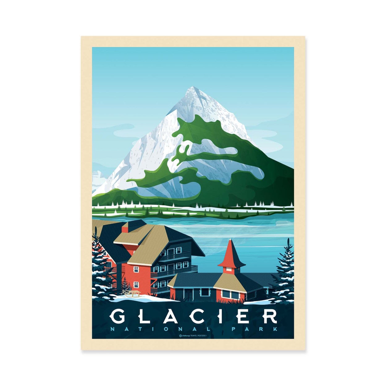 Affiche 50x70 cm - Glacier National Park - Olahoop Travel Posters ...