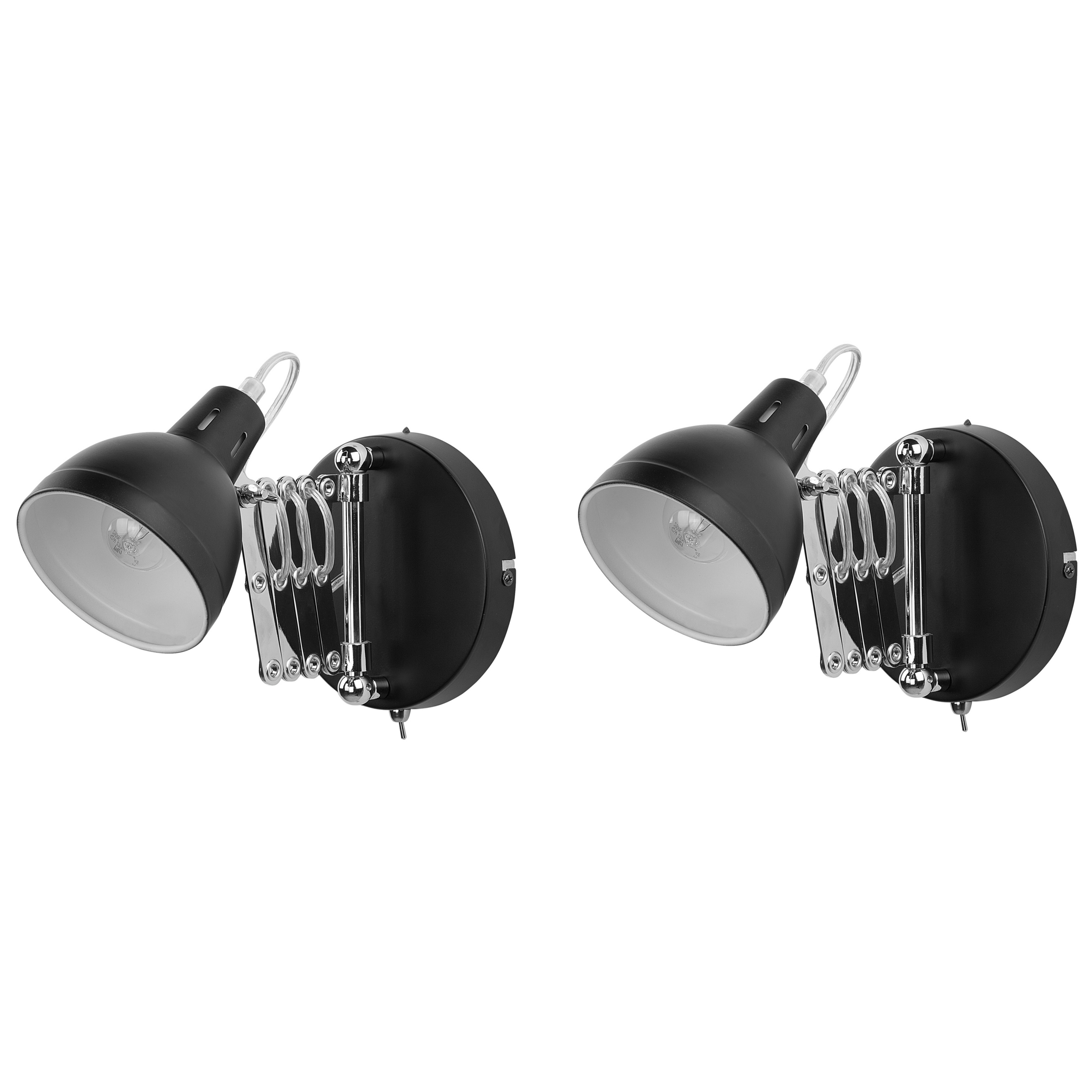 Lot de 2 lampes murales HARRINGTON Noir Métal Réglable | Leroy Merlin