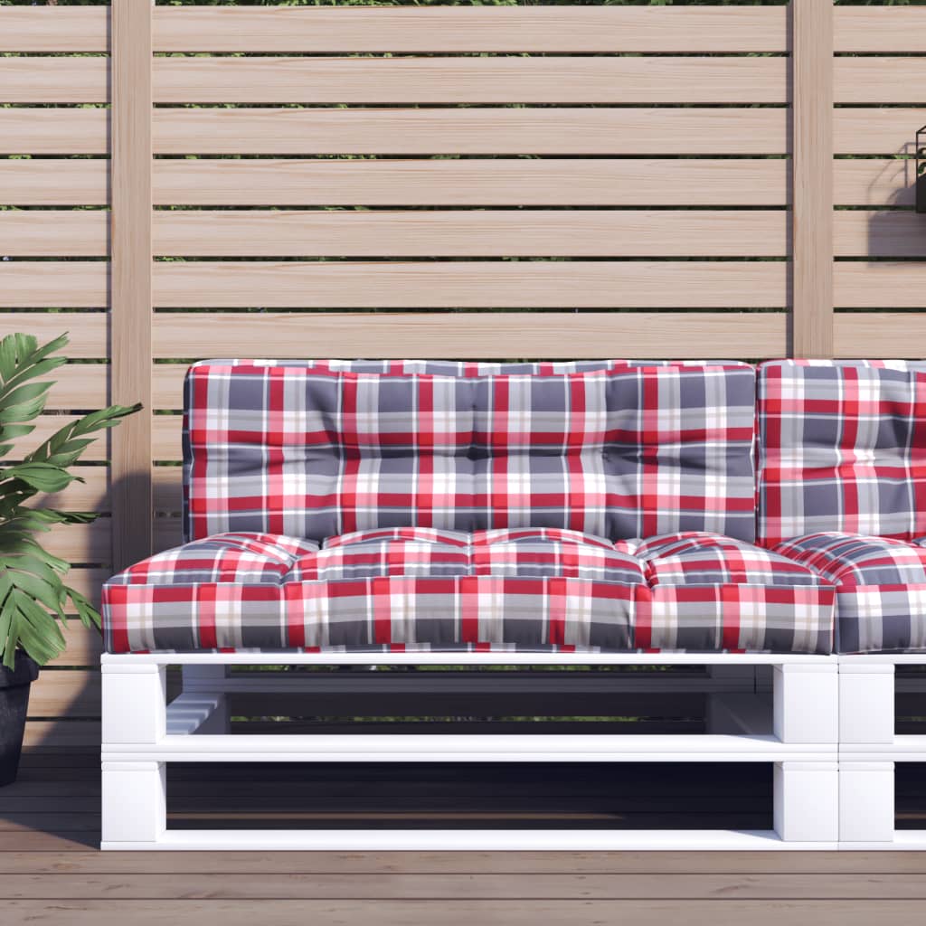Cojín para sofá de palets tela a cuadros rojo 120x40x12 cm | Leroy Merlin