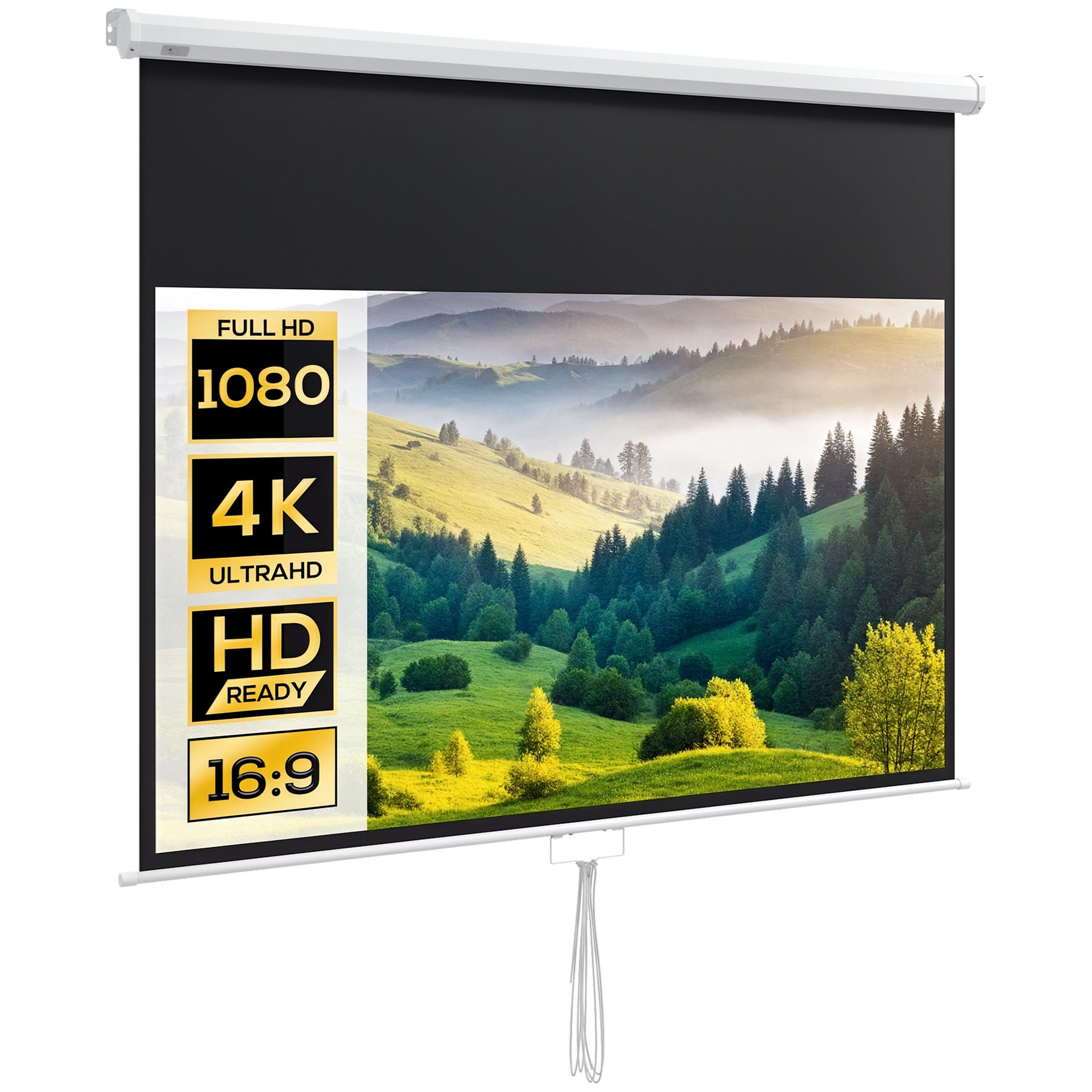 Écran de projection TV et Home Cinema 80 Pouces 16:9 4K HD,fixation ...