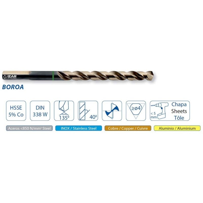 Foret HSSE Multi Inox 5mm. DIN 338 W | Leroy Merlin