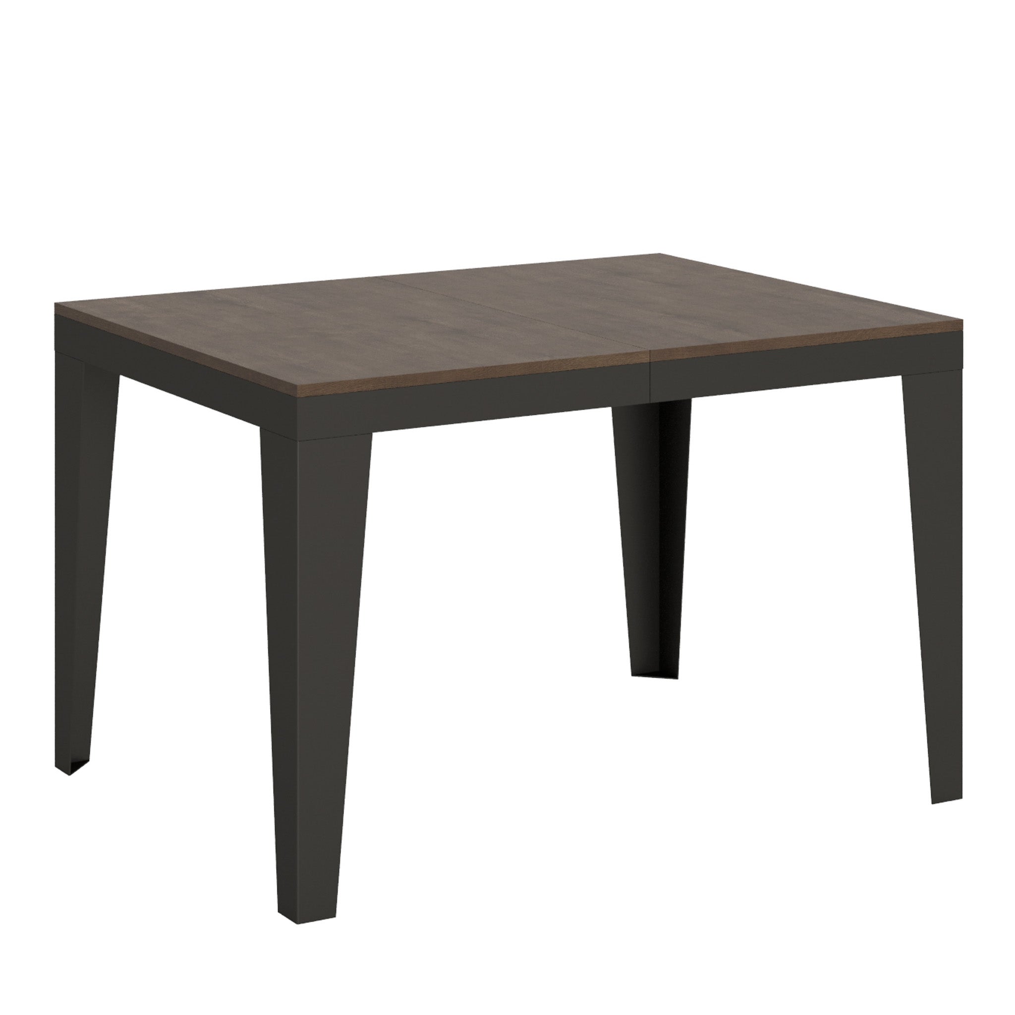 Table extensible 90x120/224 cm Flame Evolution Noyer cadre Anthracite | Leroy Merlin
