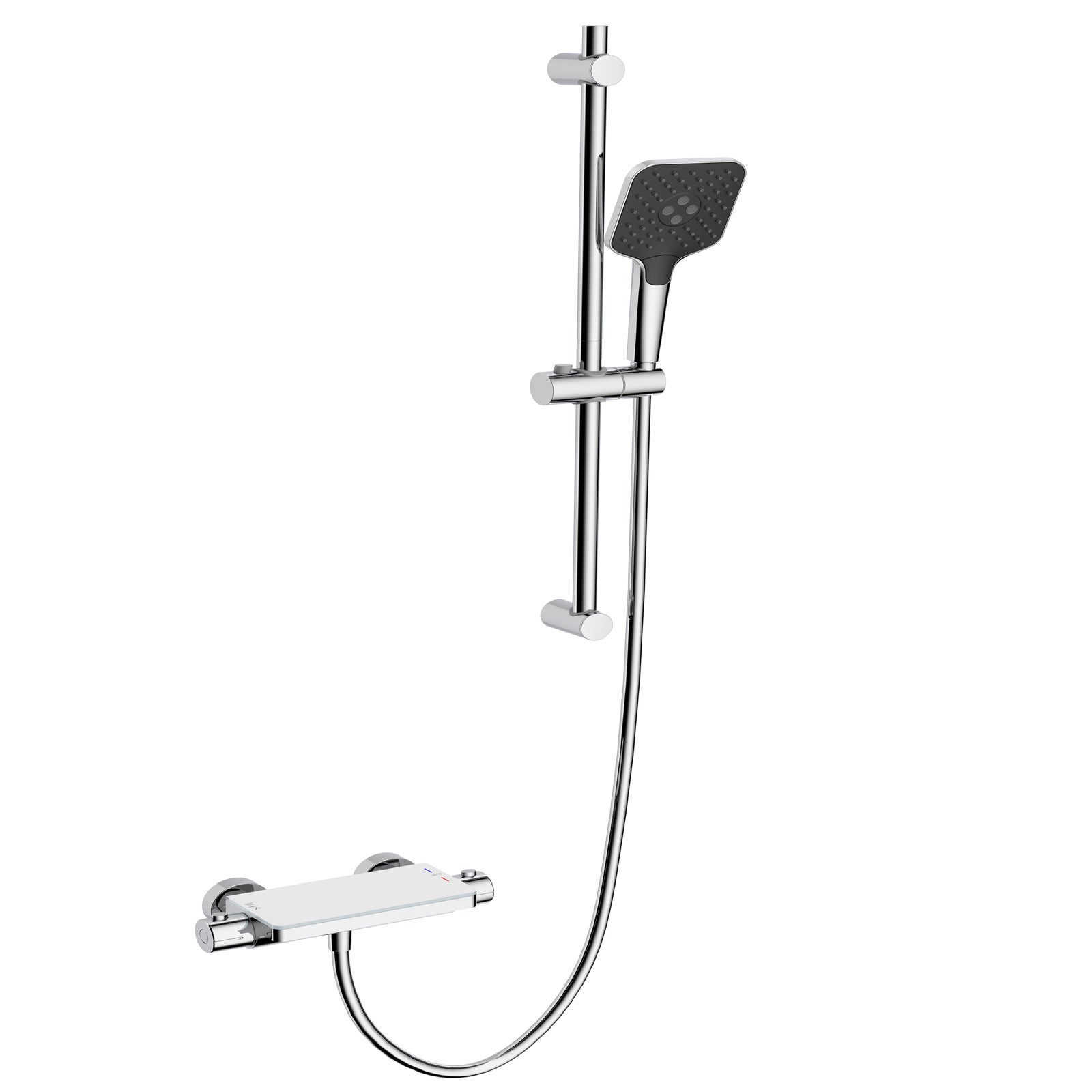 Set de ducha con repisa y teleducha de 3 funciones, columna de ducha ...