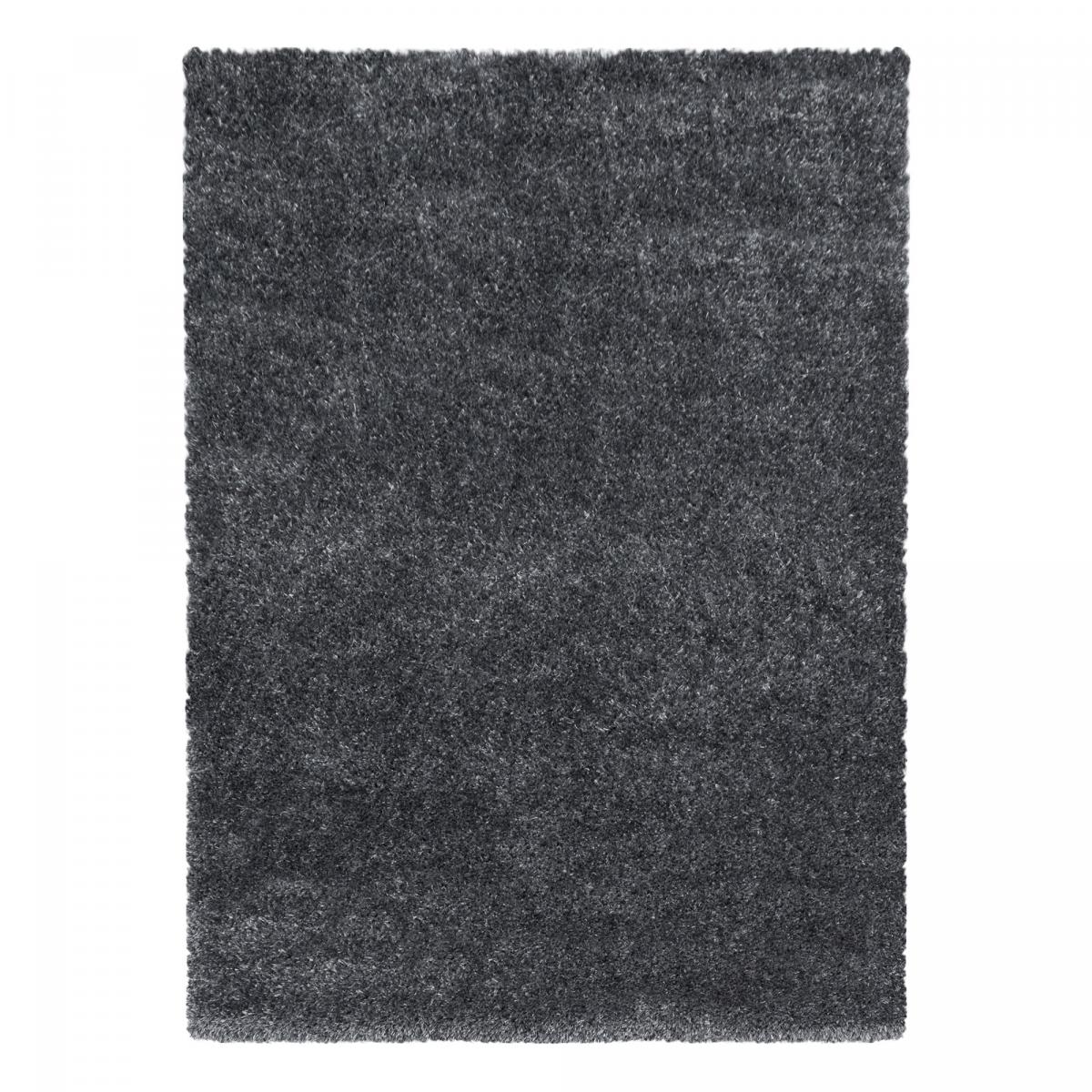 Tapis longs poils shaggy 80x250 rectangle tissé gris motif uni UNI A | Leroy Merlin