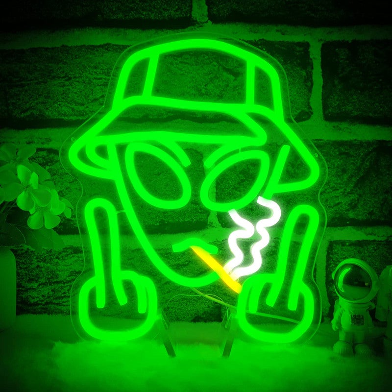 Alien neon sign vert alien LED neon sign pour la décoration murale ...