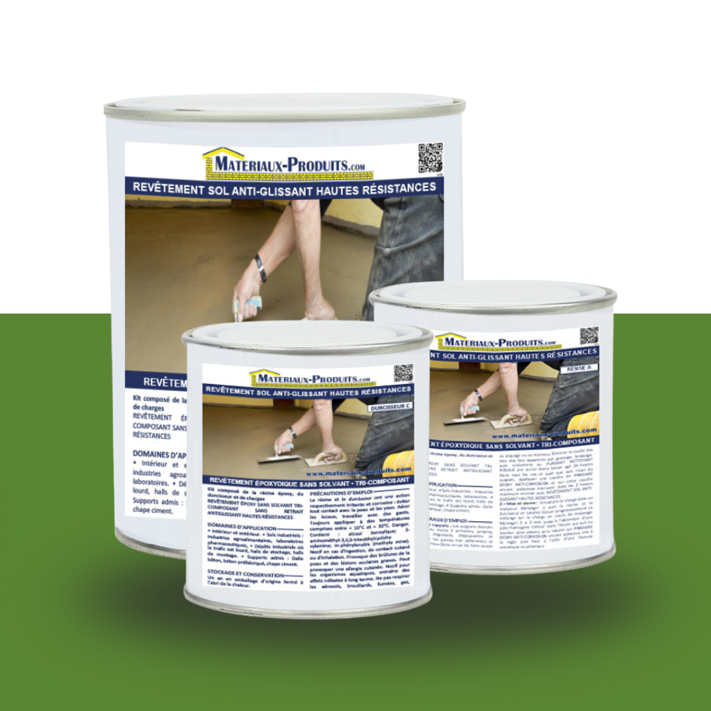 Revêtement sol anti-glissant hautes résistances Kit de 10 Kg Vert Gazon ...