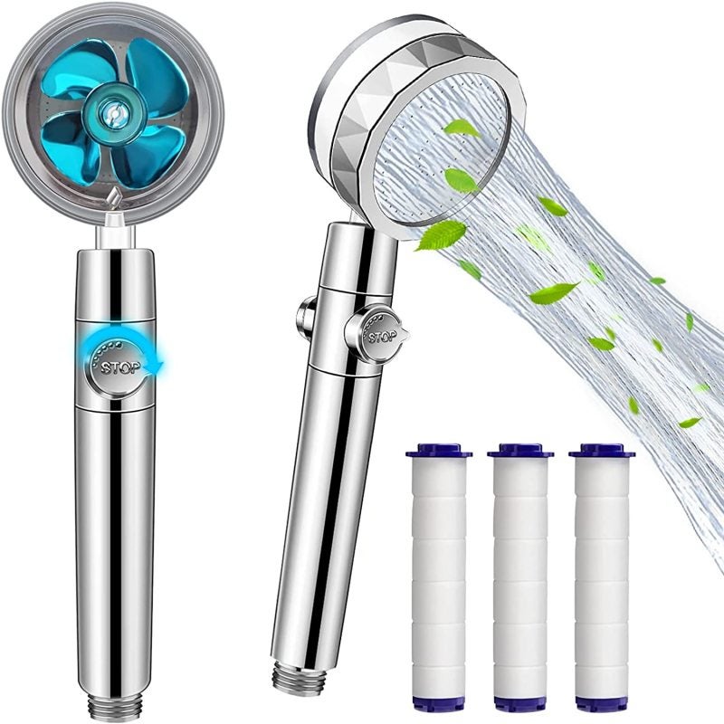 Handheld Shower Head, High Pressure Shower Heads Turbo Fan 360 Degrees ...