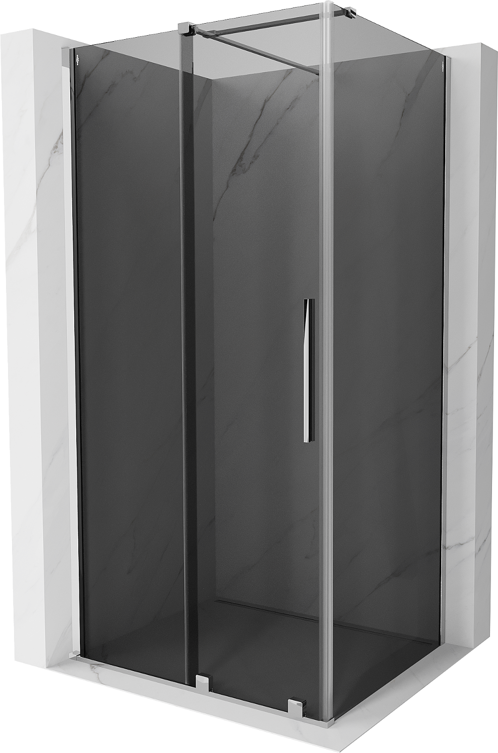 Mexen Velar cabine de douche coulissante 110 x 90 cm, graphite, chrome ...