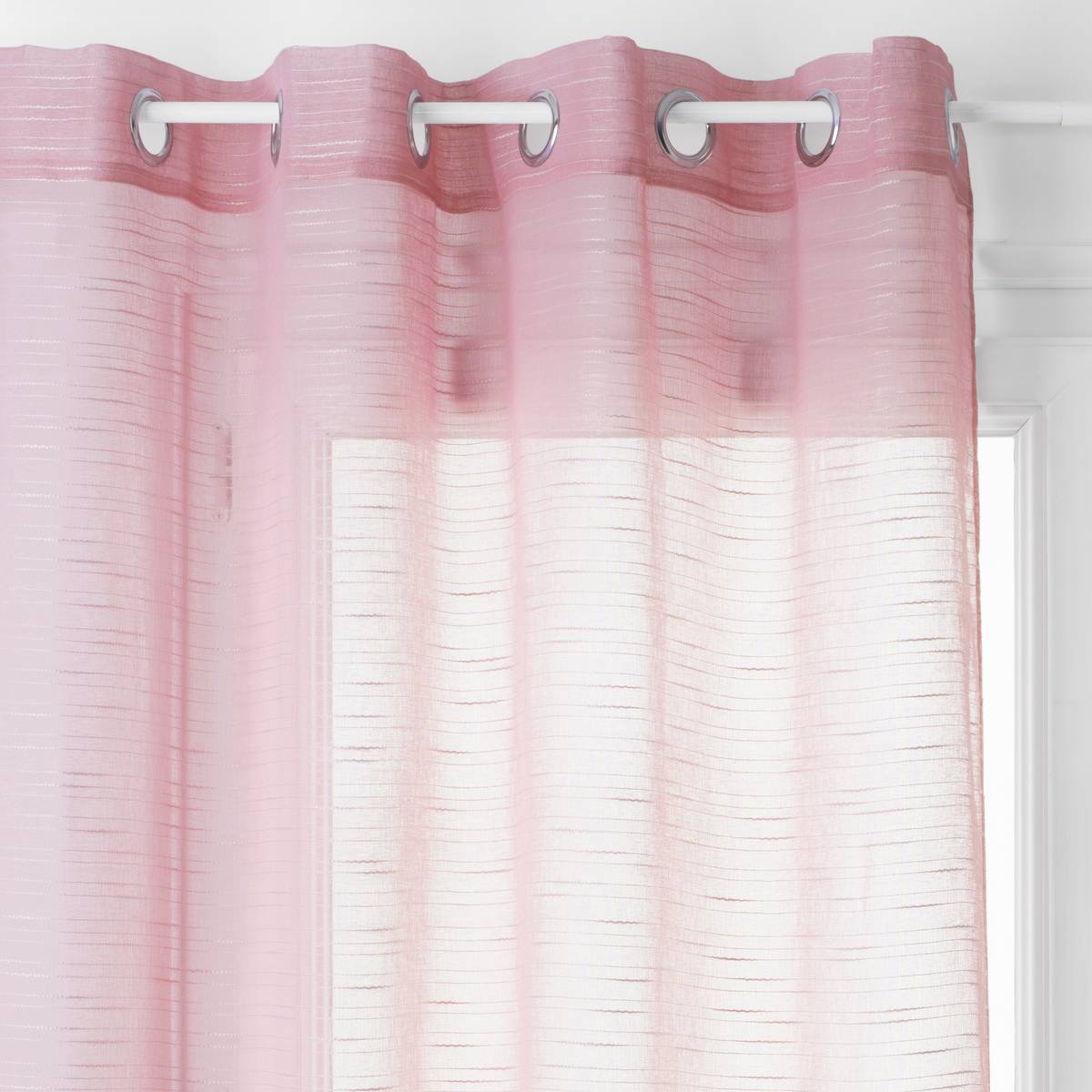 Voilage "Sam" - rose - 140x240 cm - Atmosphera créateur d'intérieur ...