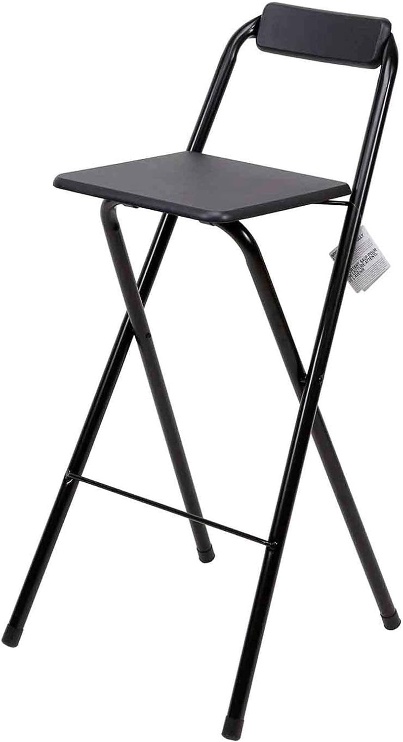 THE SECRET HOME Taburete Plegable con Respaldo Negro - Silla Plegable ...