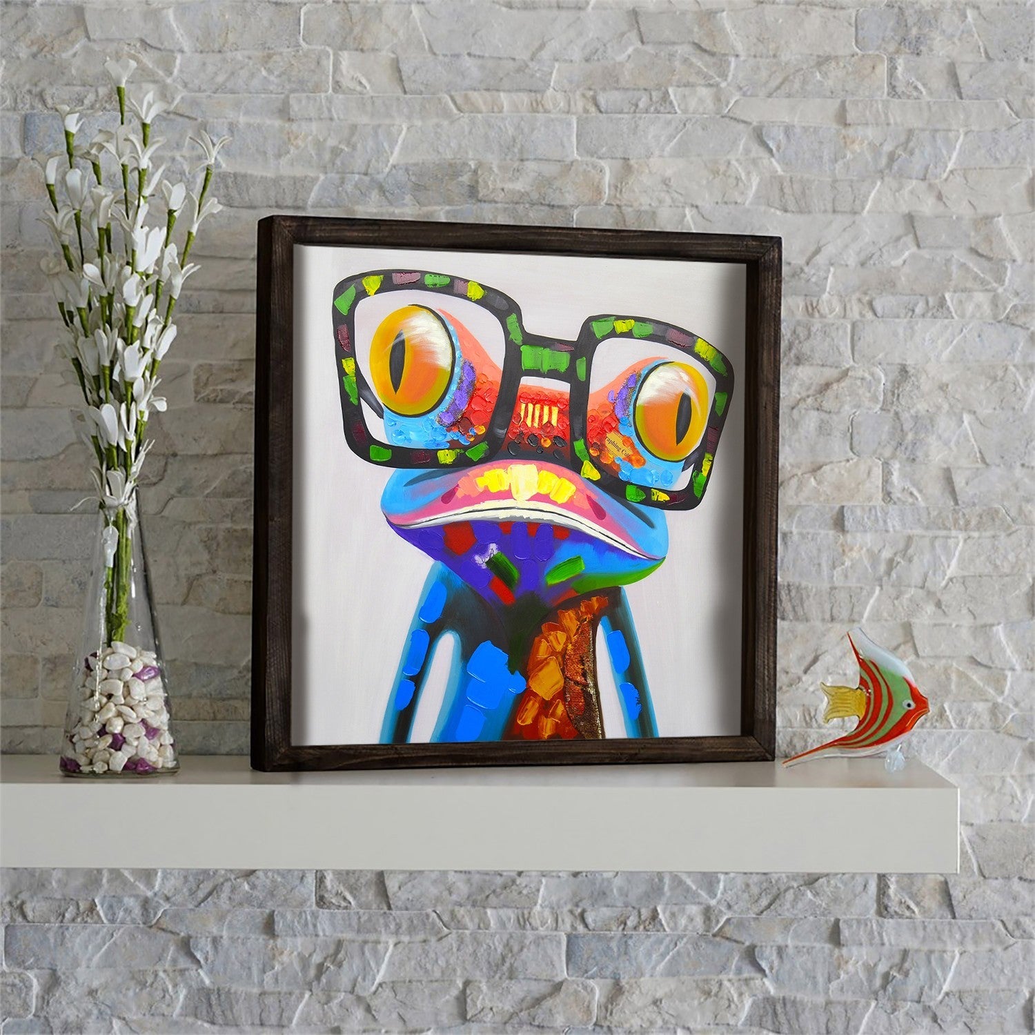 Elegante cuadro decorativo enmarcado en MDF, 33 x 33 cm | Marco 100% ...