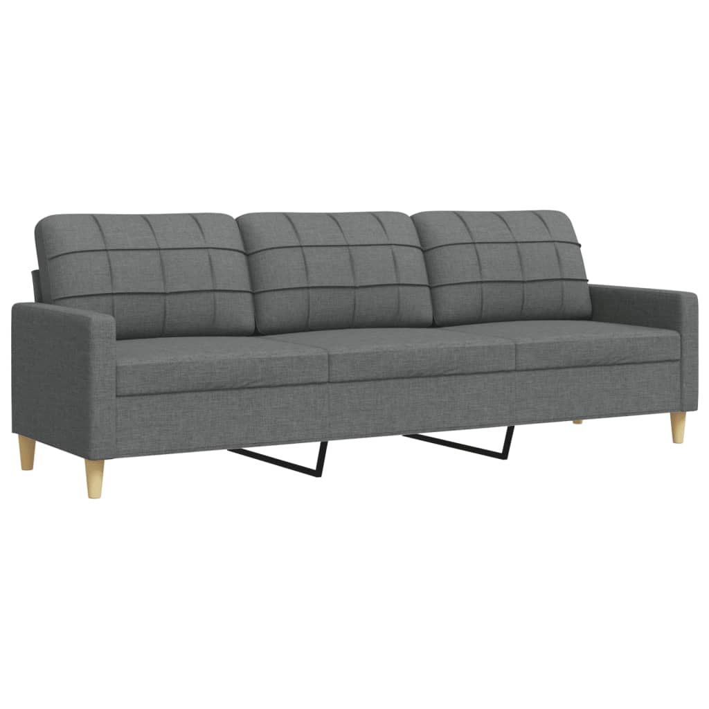 Sofá de 3 plazas de tela gris oscuro 210 cm - COMFORTXL | Leroy Merlin