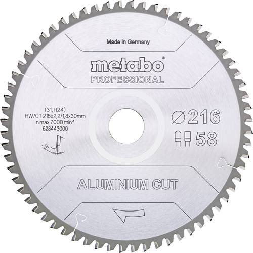 Hoja de sierra "aluminium cut - professional", 216x30 Z58 FZ/TZ 5°neg ...